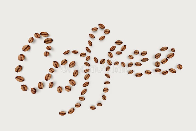 Coffee Beans are Isolated on White Background, Layout in the Word ...