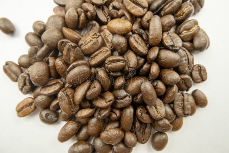Coffee Beans on a Light Background Stock Photo - Image of grain, black ...