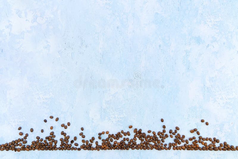 Coffee Beans on Light Blue Background Stock Image - Image of espresso ...