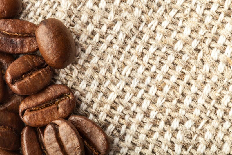 Coffee Beans on a Light Napkin for Background Stock Photo - Image of ...