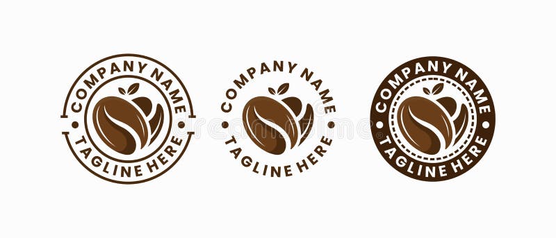 Coffee Beans Logo Element, Set Stamp Coffee Beans Logo Element Stock ...