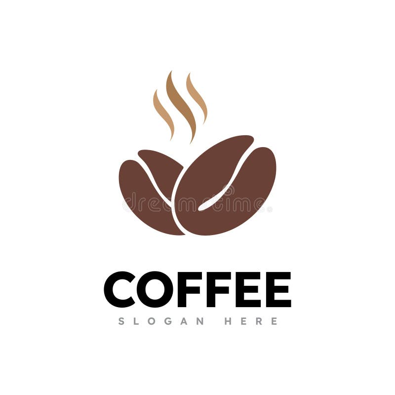 Coffee Beans Logo Template Vector Stock Vector - Illustration of brown ...
