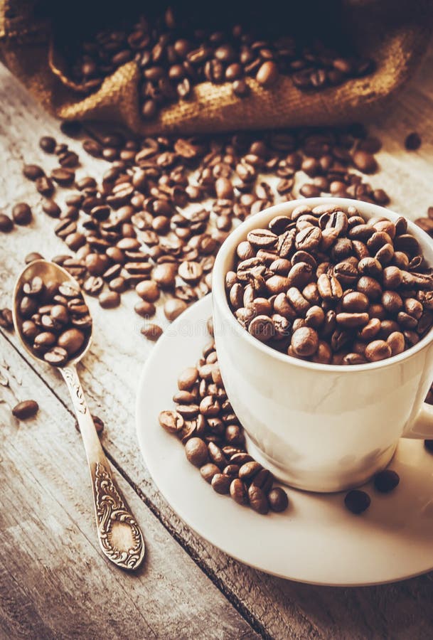 Coffee beans. Love. stock photo. Image of empty, grains - 107436656