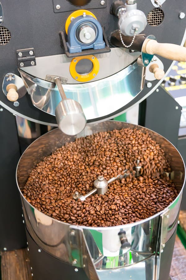 Coffee beans and machine stock image. Image of cafe, industrial - 72079809