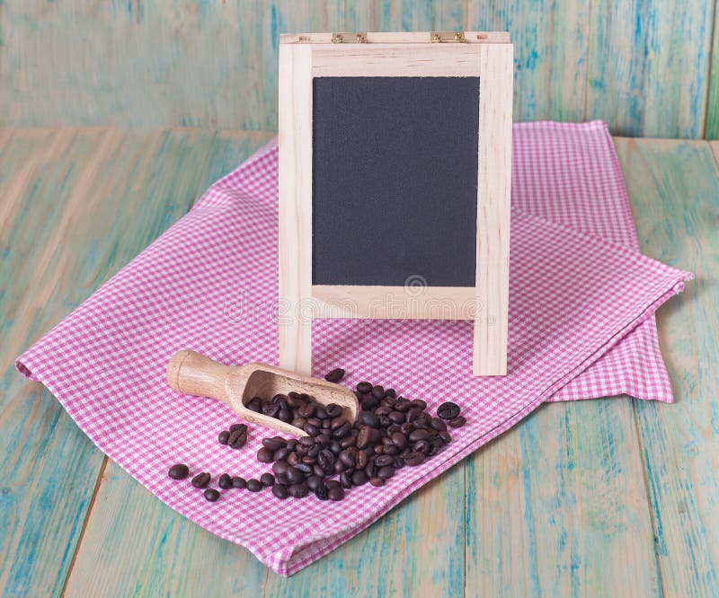 Coffee Beans and Menu Board on the Table Stock Image - Image of roasted ...