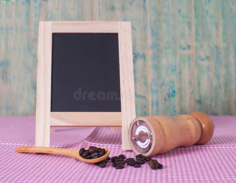 Coffee Beans and Menu Board on the Table Stock Photo - Image of flavor ...