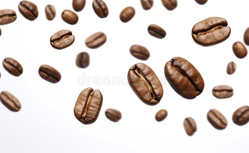 Coffee Beans in Motion: a Burst of Aromatic Energy Stock Illustration ...