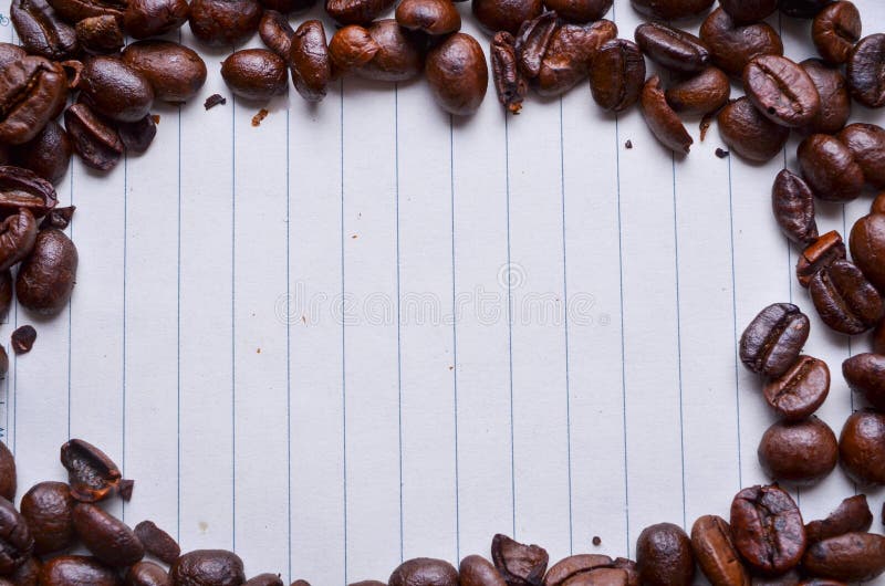 Coffee Beans on Paper for Notes Stock Image - Image of backdrop ...