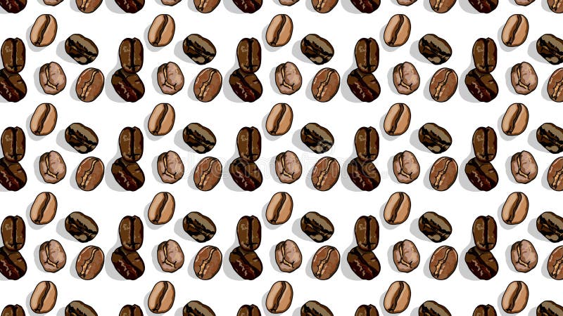 Coffee Beans Pattern, Coffee Beverages Seamless Background Stock Illustration - Illustration of ...