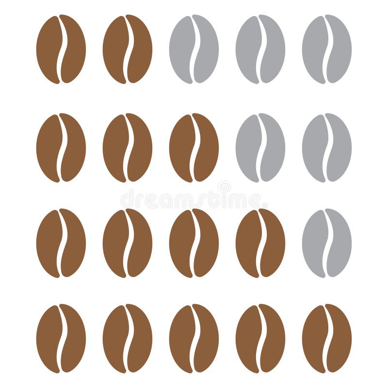 Coffee Beans Pattern. Brown Grain Texture. Beverage Ingredient Vector. Roasted Coffee Blend ...