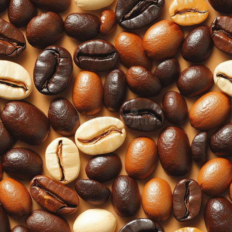 Coffee Beans are Piled on Top of Each Other on a Table Stock ...