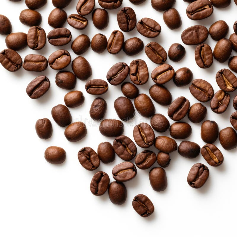 Coffee Beans on Plain White Background - Product Photography Stock ...