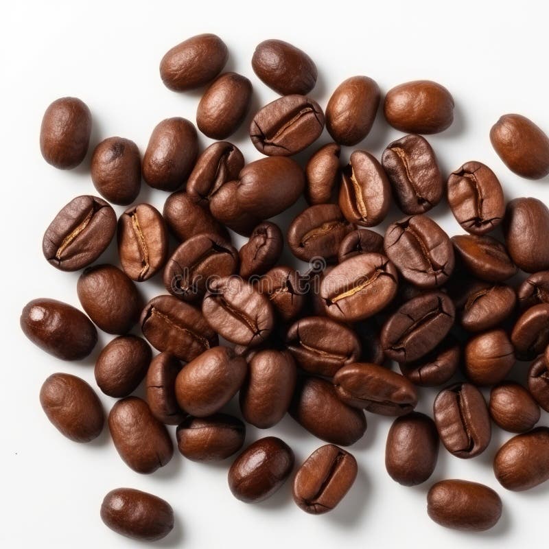 Coffee Beans on Plain White Background - Product Photography Stock ...
