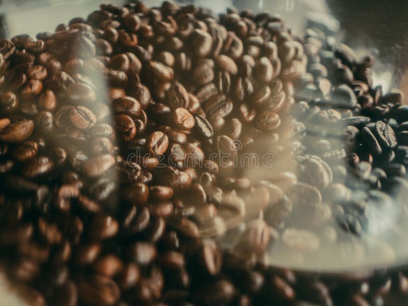 Coffee Beans in Plastic Container. Stock Image - Image of gourmet ...