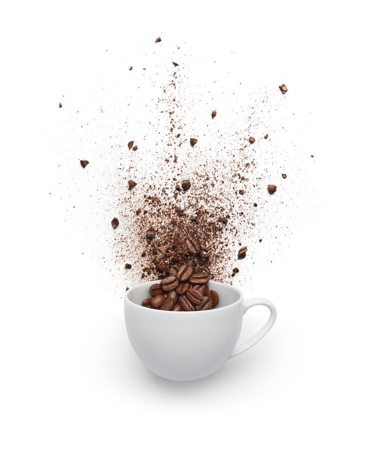 Coffee Powder Burst from Coffee Bean Stock Image - Image of dark ...
