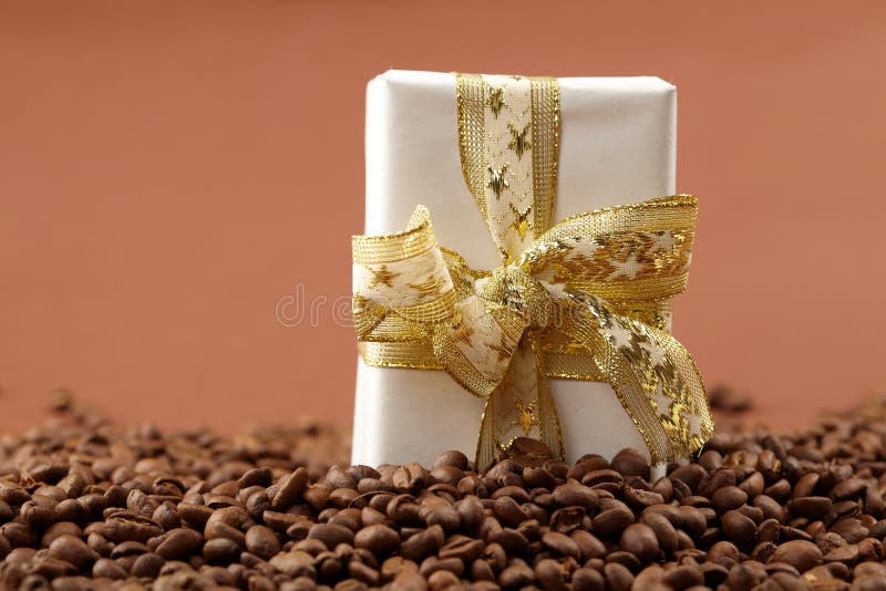 Coffee beans and present stock photo. Image of gift, macro - 14520958