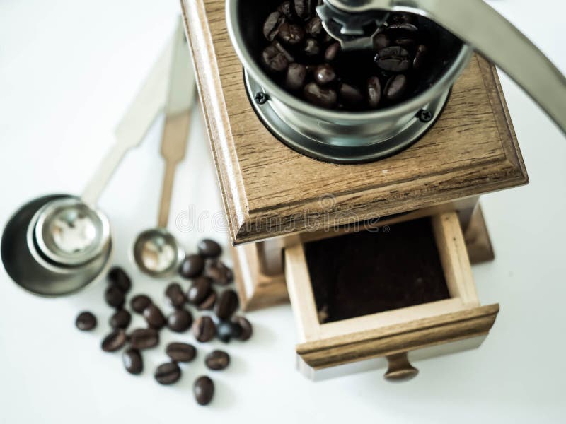 Coffee Beans Ready with Diff Coffee Grinder Stock Photo - Image of ...