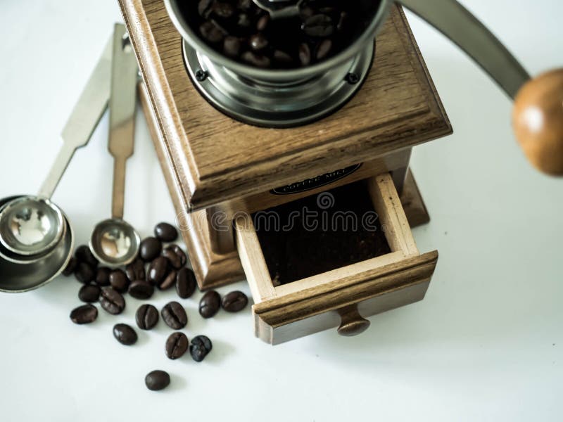 Coffee Beans Ready with Diff Coffee Grinder Stock Photo - Image of home ...
