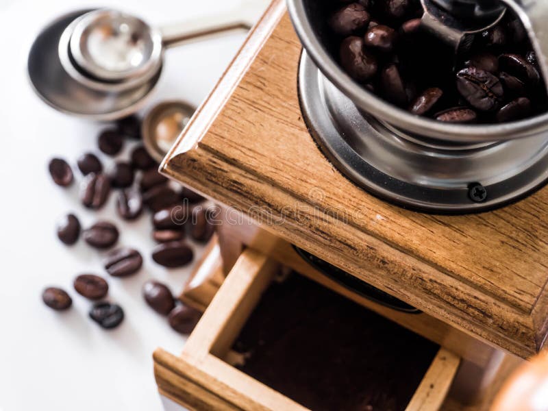 Coffee Beans Ready with Diff Coffee Grinder Stock Photo - Image of ...