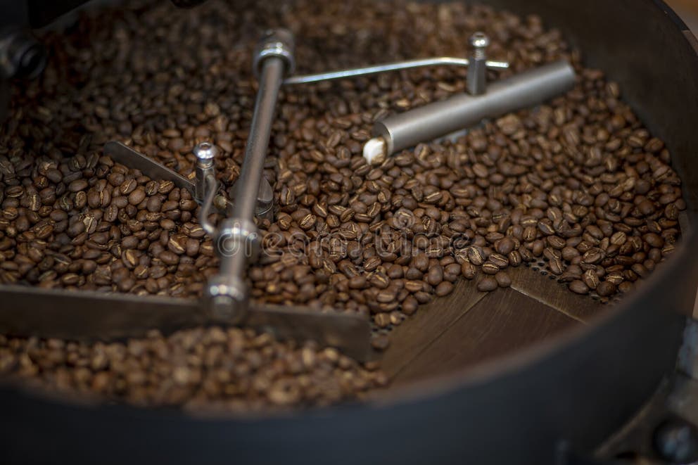Coffee Beans during the Roasting Process Stock Photo - Image of ...