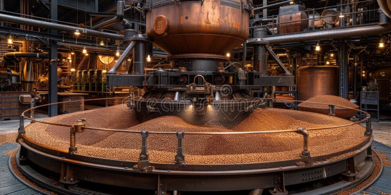 Coffee Beans during the Roasting Process, Moving Paddle of the ...