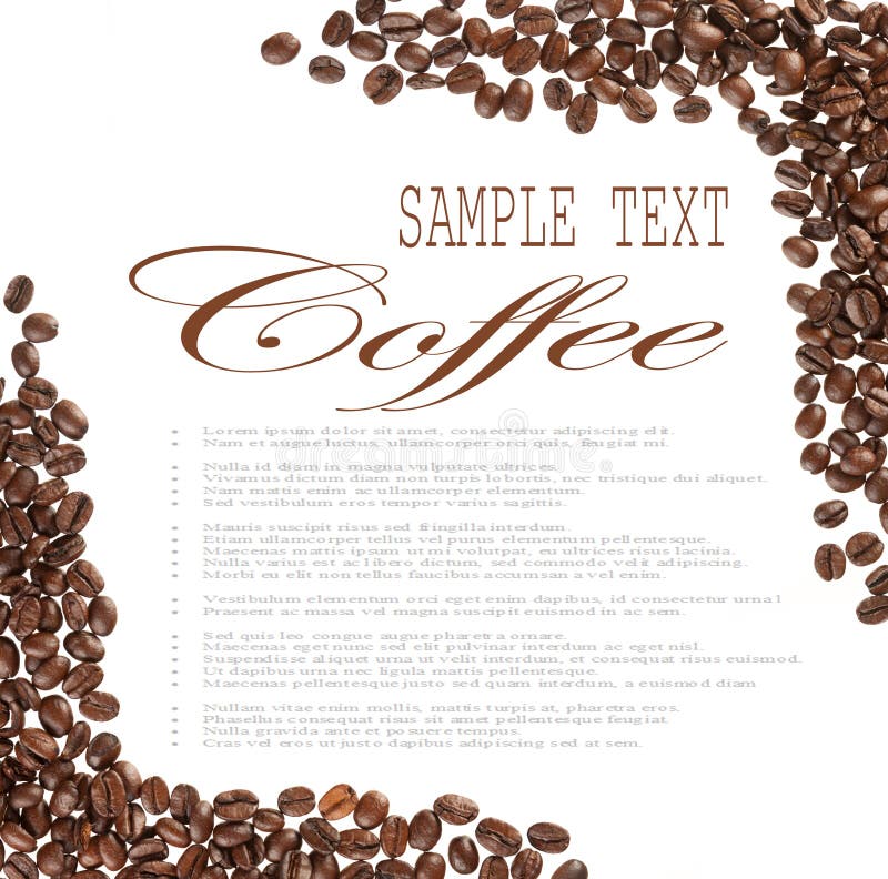 Coffee beans sample text stock image. Image of cappuccino - 34546915
