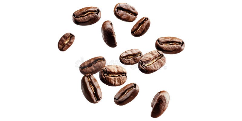 Floating Coffee Beans Isolated Transparent Background Stock Photos ...
