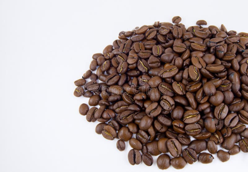 Coffee Beans Scattered Gracefully on a Clean White Backdrop. Stock ...