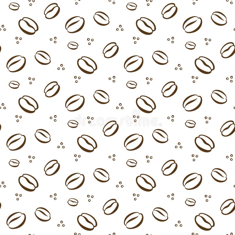 Coffee Beans Seamless Pattern Stock Illustration - Illustration of ...