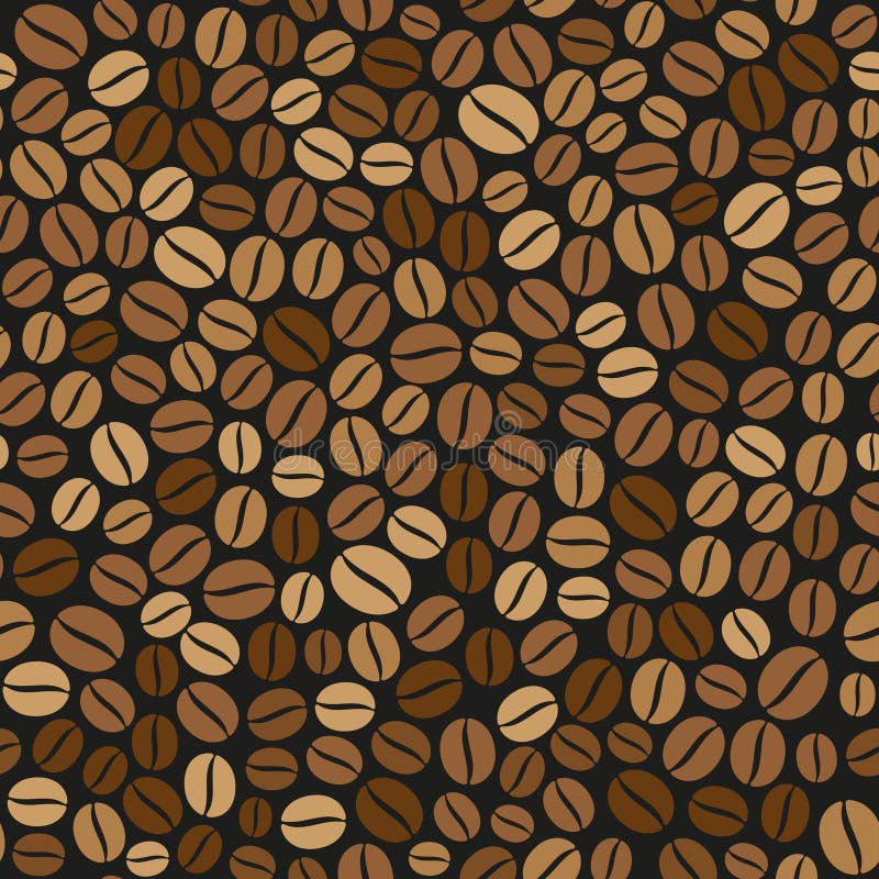 Horizontal Seamless Background with Coffee Beans. Vector Illustration ...