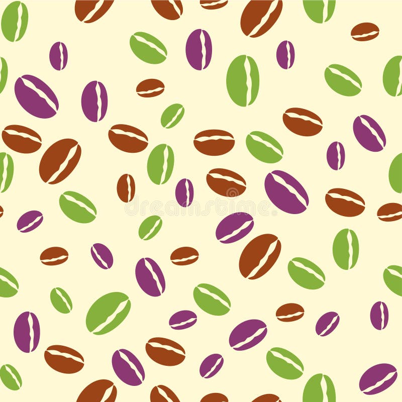 Coffee Beans Seamless Pattern Stock Vector - Illustration of drink ...