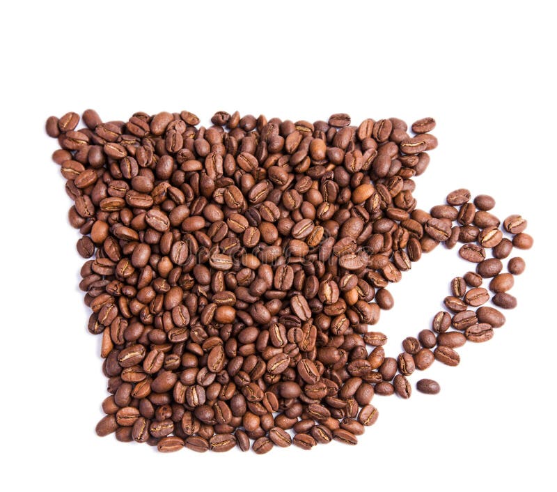 Coffee Beans in a Shape of Coffee Cup Stock Image - Image of energy ...