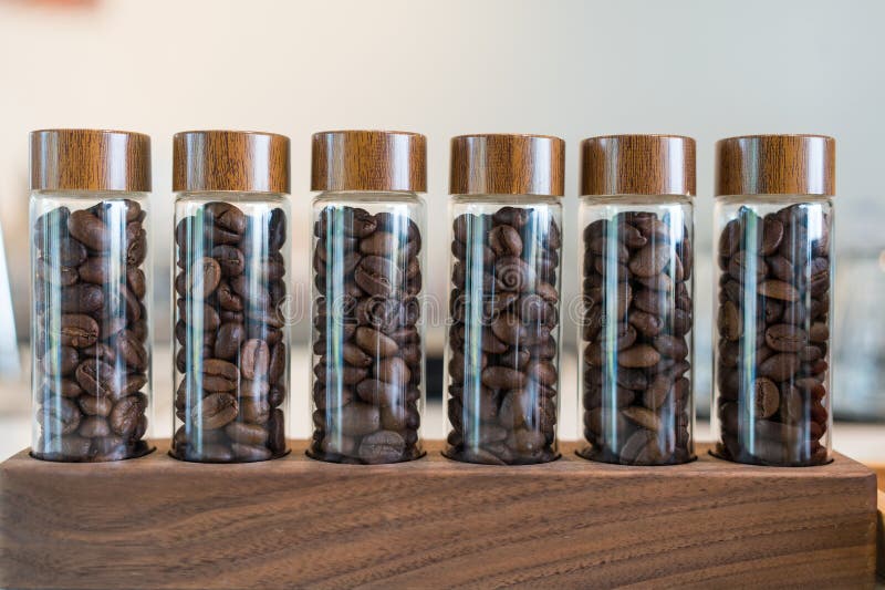 Coffee Beans in a Shot Glass for Test Stock Photo - Image of smelling ...