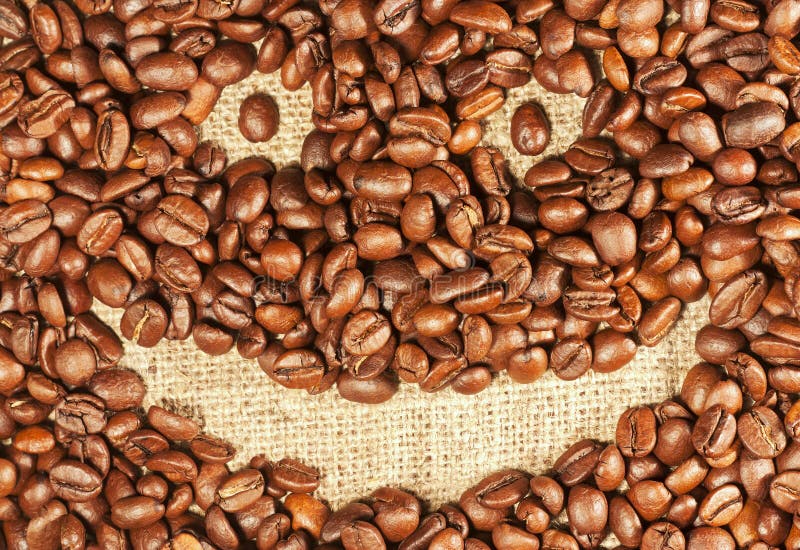 Coffee beans smile stock image. Image of grain, cloth - 27475319