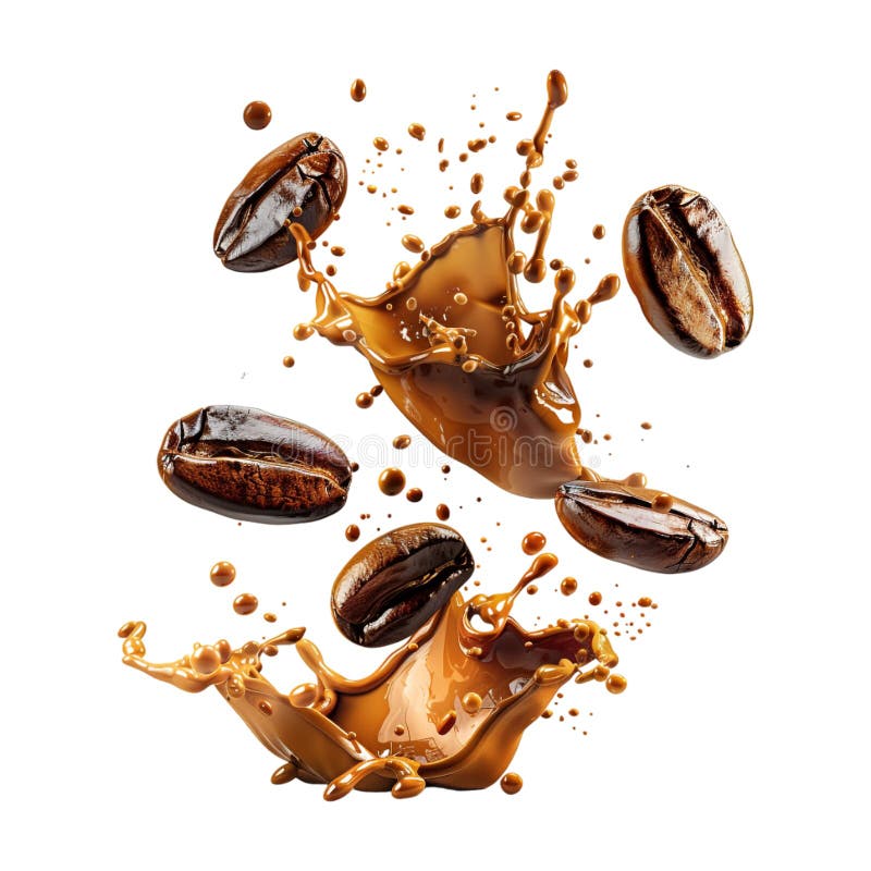 Coffee Beans Splash on Transparent Background - Ai Generated Stock ...