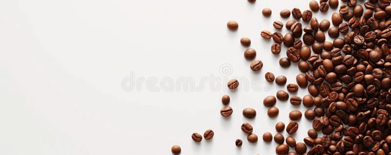 Coffee Beans are Spread Out on a Clean White Background Stock Photo ...