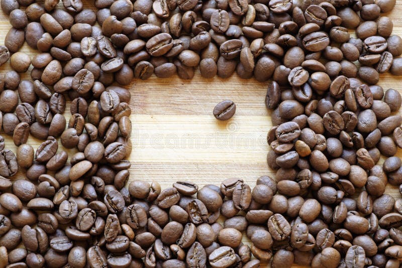 Coffee Beans and a Square Landscape Top Stock Image - Image of natural ...