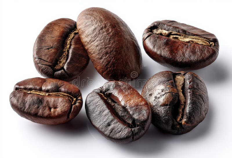 Coffee Beans are Stacked on Top of Each Other on a White Surface Stock ...