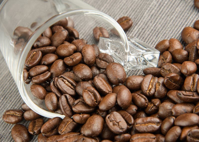 Coffee Beans on a table stock photo. Image of heap, close - 111738992