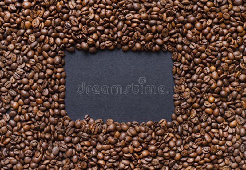 Coffee Beans Template with Square Frame Stock Photo - Image of caffeine ...