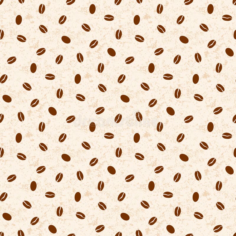 Coffee Beans with Textured Background Seamless Pattern. Brown Colored ... Coffee Beans with Textured Background Seamless Pattern. Brown Colored ...