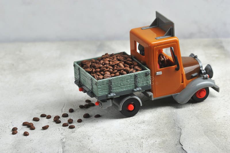 Coffee Beans in a Toy Dump Truck Stock Photo - Image of food, aromatic ...
