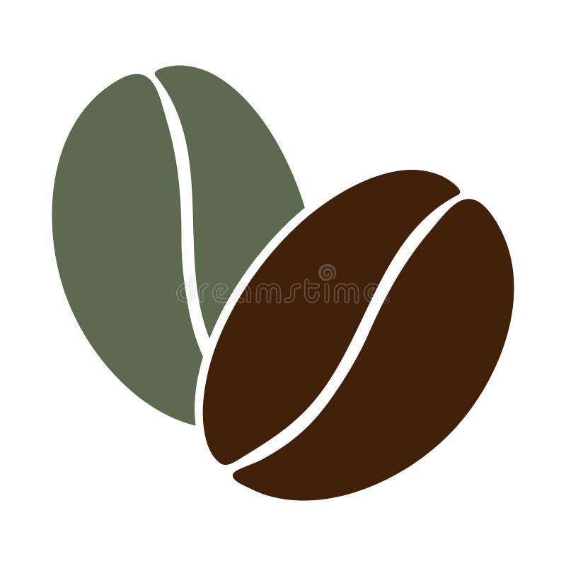 Coffee Beans in Trendy Green and Dark Brown Logo Sticker Pointer Coffee ...