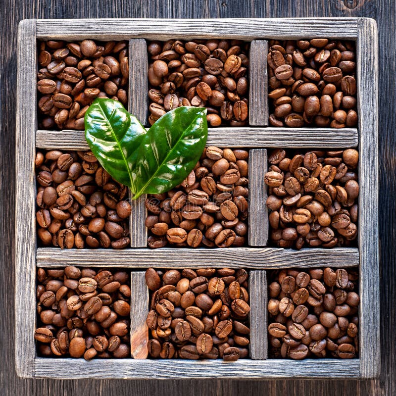 Coffee Beans in Vintage Box Stock Photo - Image of caffeine, poster ...