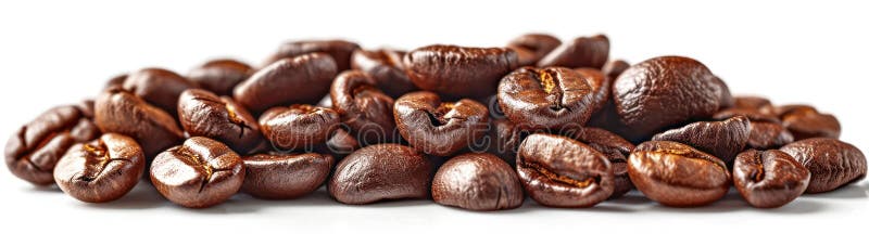 Coffee Beans on a White Background Extreme Closeup. Generative AI Stock ...