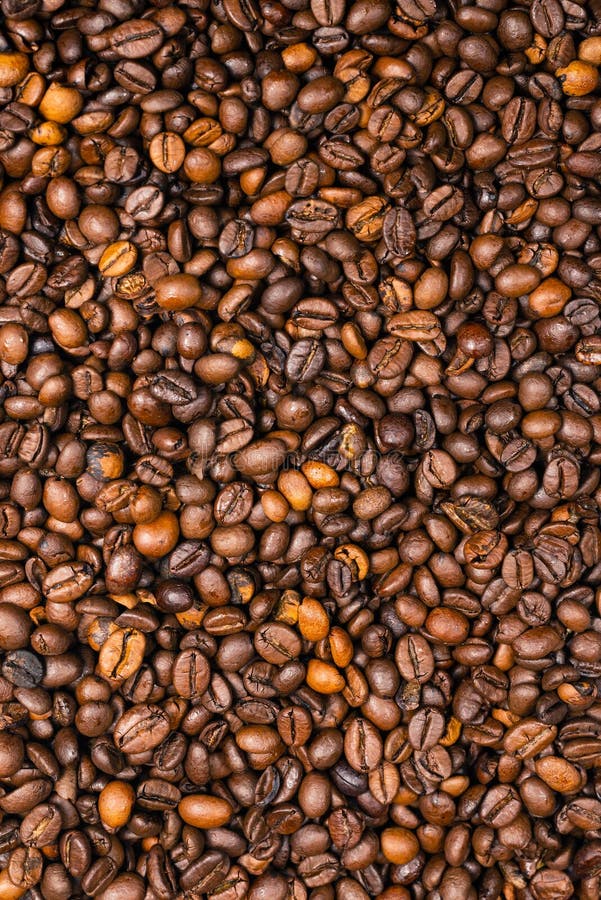 Coffee Beans on a White Background. Top View Stock Image - Image of ...