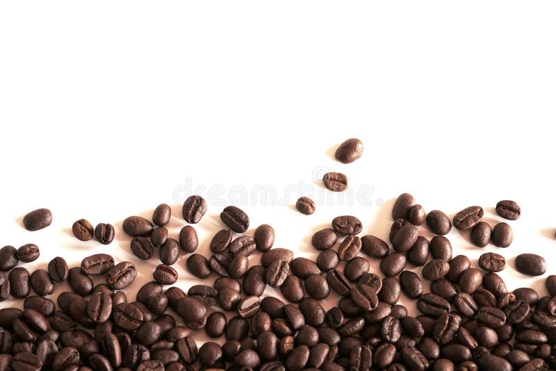 Coffee Beans on Wood Table. Organic Coffee Seed Stock Image - Image of ...