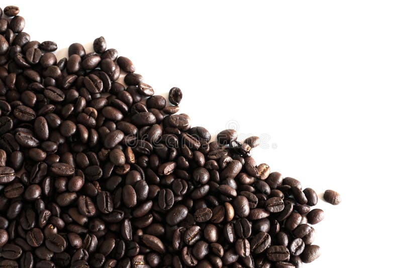 Coffee Beans on Wood Table. Organic Coffee Seed Stock Photo - Image of ...