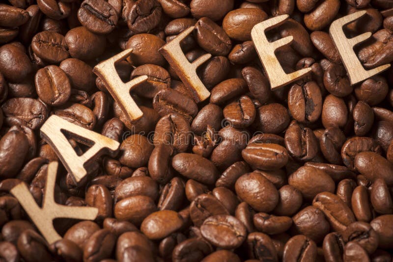 Coffee Beans with Word Kaffee Stock Image - Image of shallow, beans ...