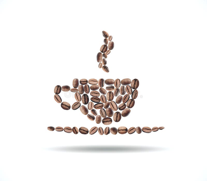 Coffee Beens Exploding Over Cappuccino Cup Background Selective Focus ...